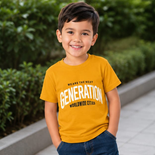 Boys Mustard Yellow Graphic Print T-Shirt – Joy Juniors